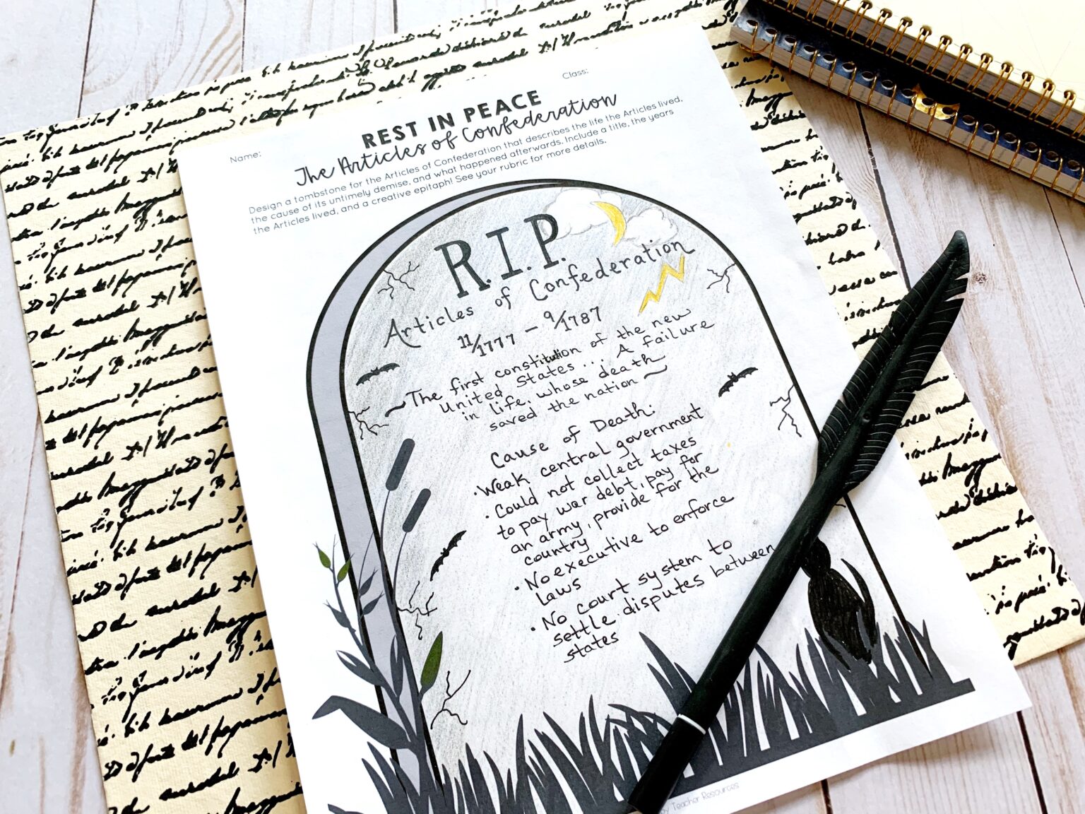 Articles of Confederation Tombstones | Project for Civics & American ...