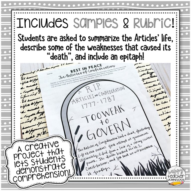 Articles of Confederation Tombstones | Project for Civics & American ...