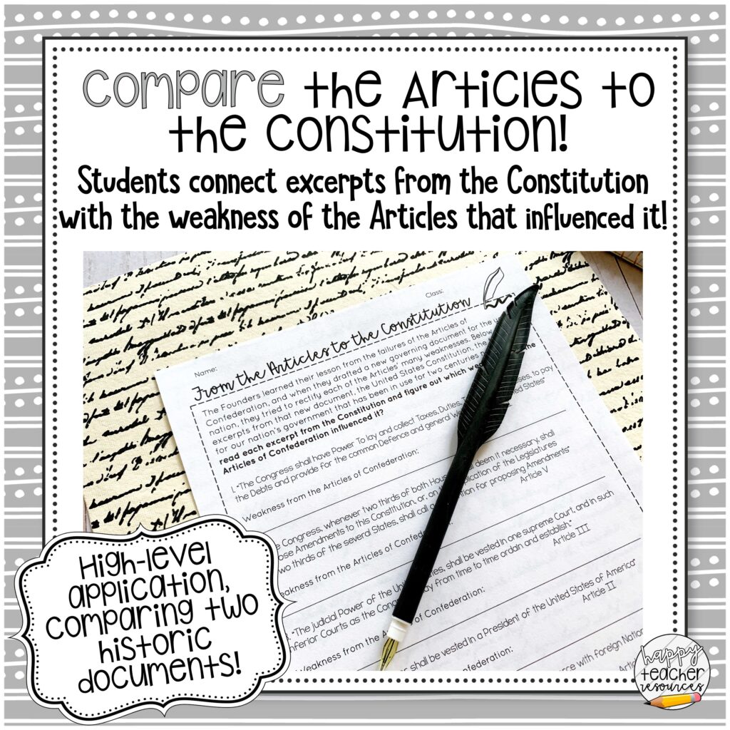 Articles of Confederation Article & Activities for Civics & American ...