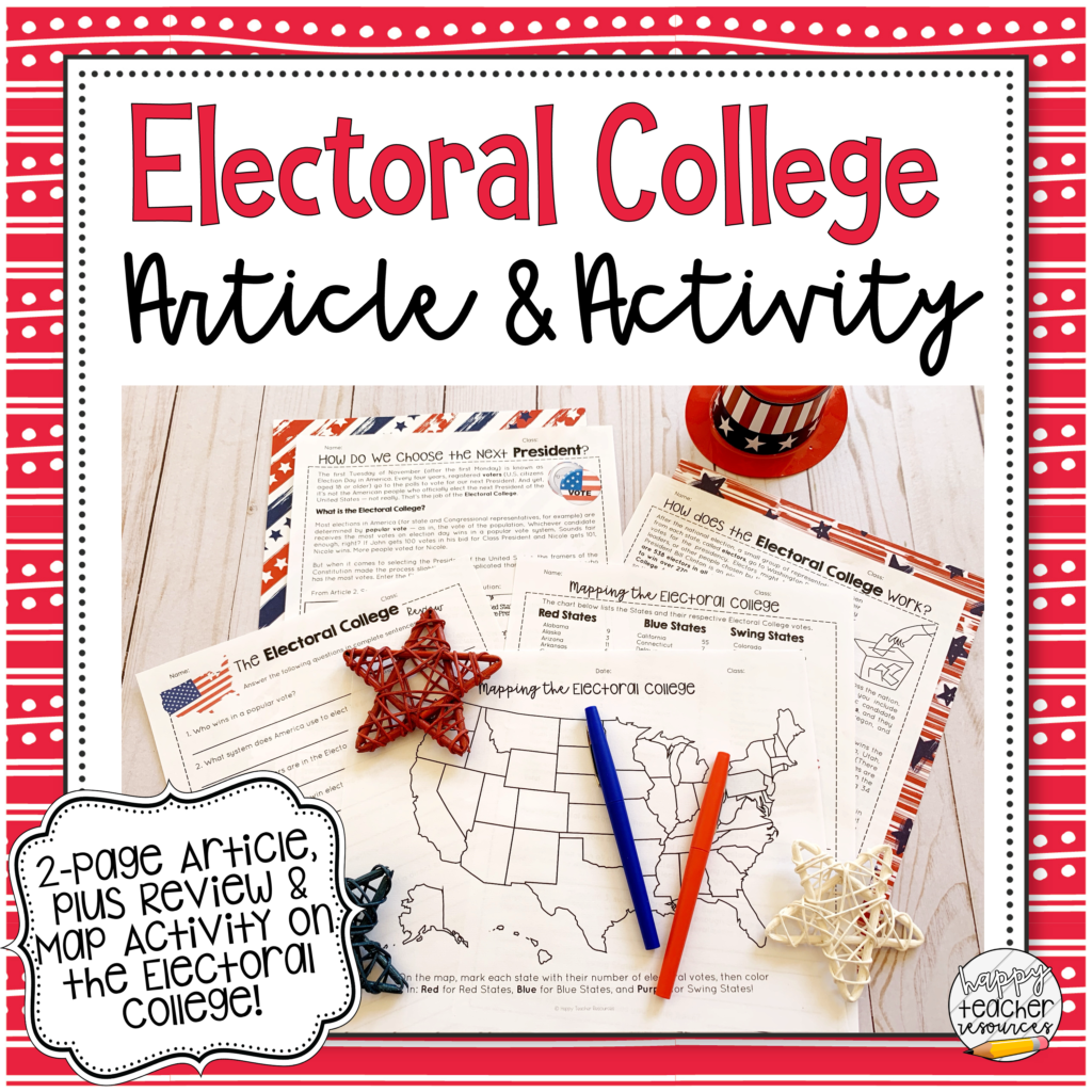 Electoral College Article & Map Activity | Civics & American Government ...