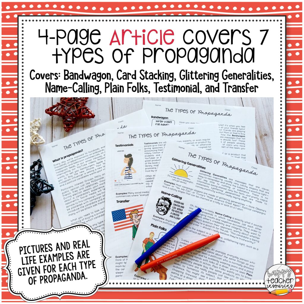 Types of Propaganda Techniques Article & Review | Civics & American ...