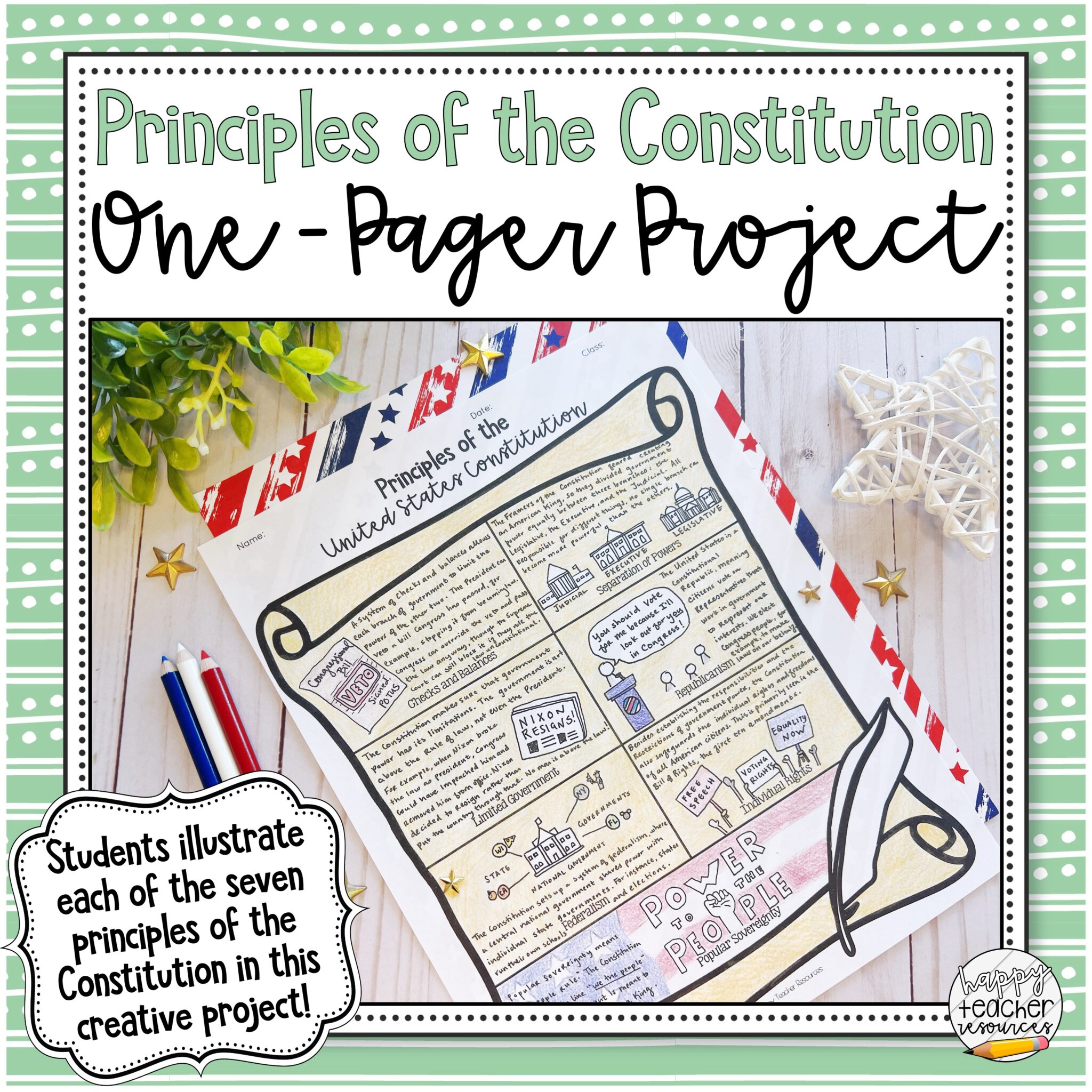 Principles of the Constitution One-Pager Project – Happy Teacher Resources