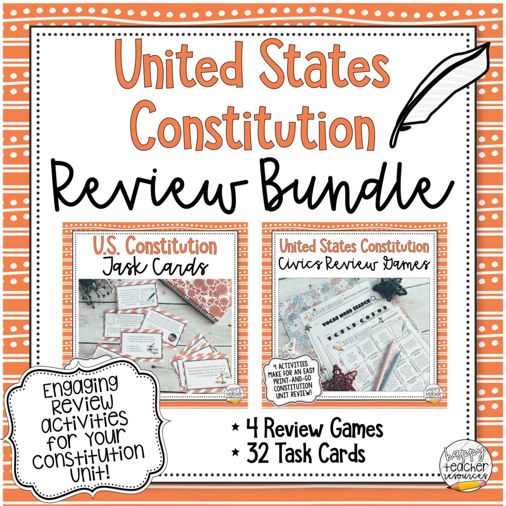 United States Constitution Review Bundle for Civics & American History ...