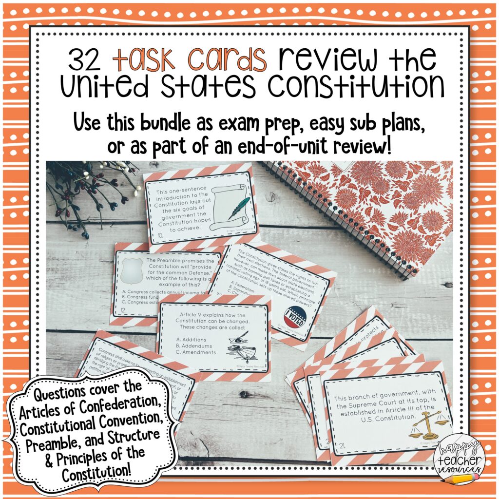 United States Constitution Review Bundle for Civics & American History ...