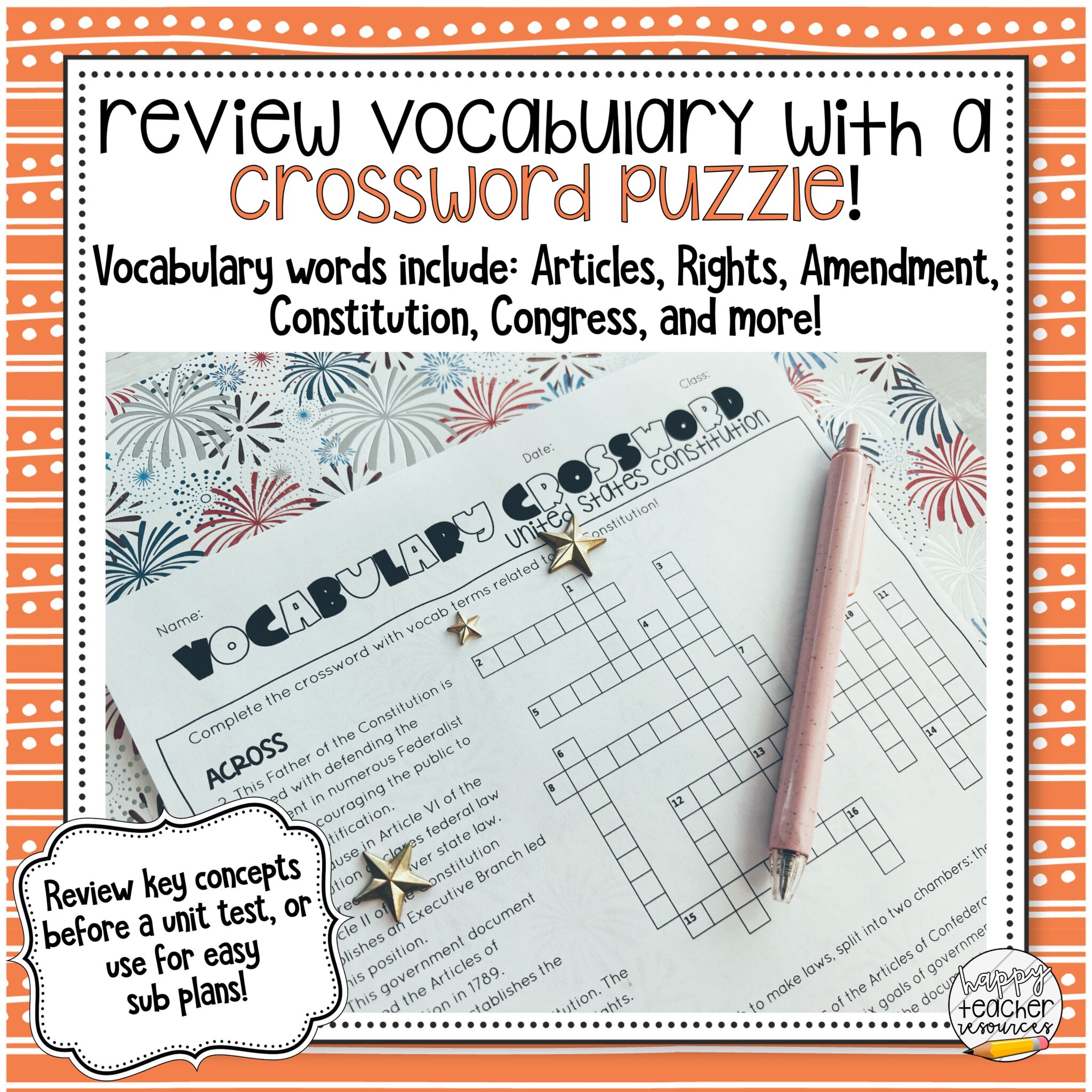 United States Constitution Review Activities for Civics & American ...