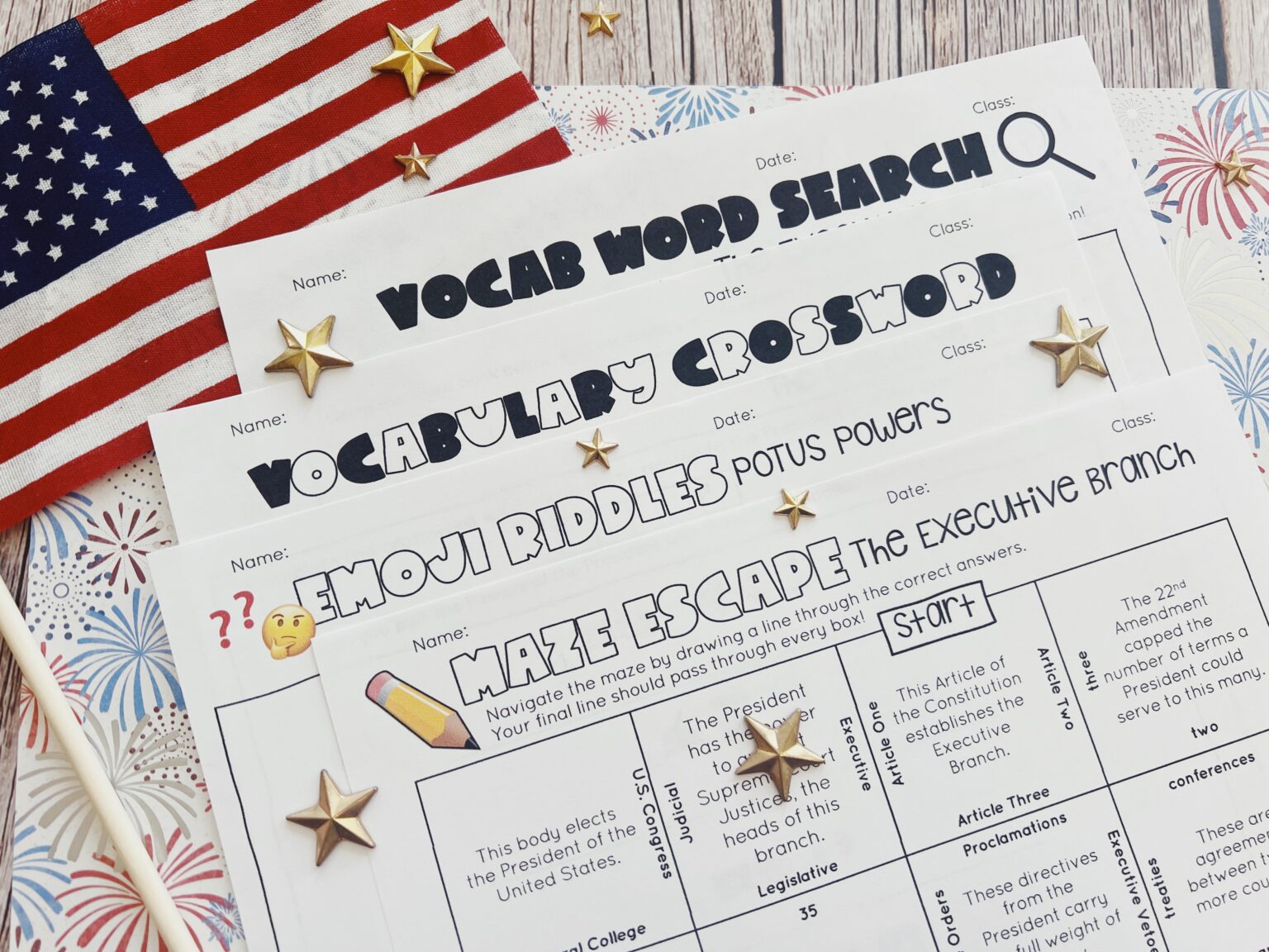 Executive Branch Review Bundle - 4 Games and 32 Task Cards for Civics ...