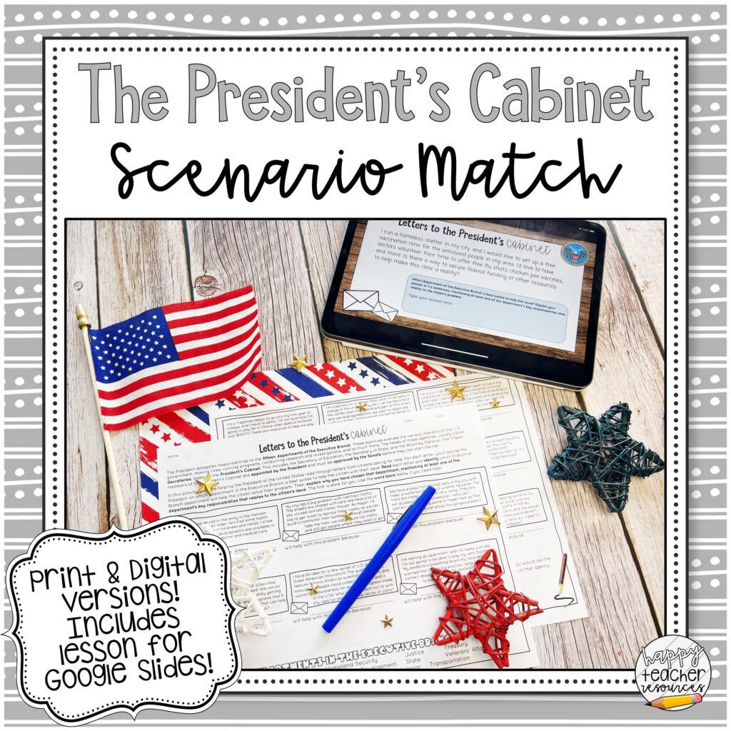 The Executive Branch: President's Cabinet Activity for Civics ...