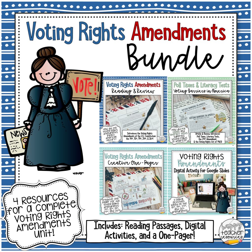 Voting Rights Amendments Bundle: Civics & American History