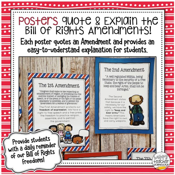 Bill of Rights Bulletin Board Civics Classroom Decor