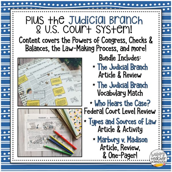 Three Branches of Government: Legislative, Executive, Judicial Bundle ...