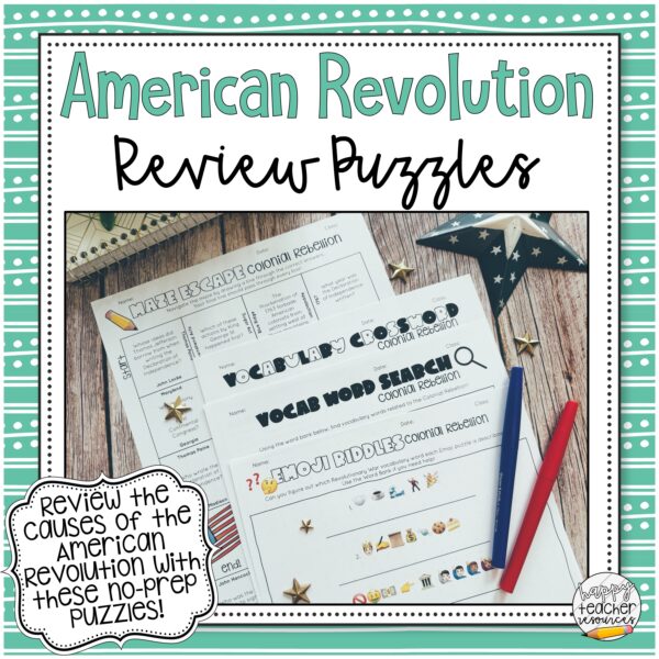 American Revolution Review Puzzles